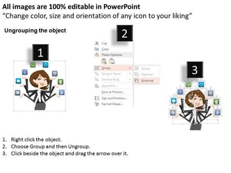Business Woman With Multitasking Concept PowerPoint Template Business Woman With Multitasking Concept PowerPoint Template