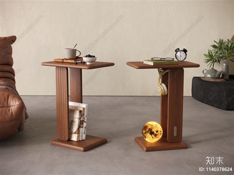 侘寂风中古风边几角几3d模型下载【id1140378624】知末3d模型网