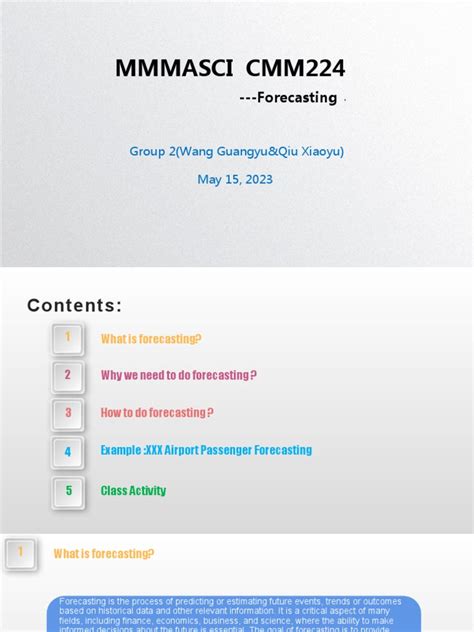 Forecasting Report Pdf