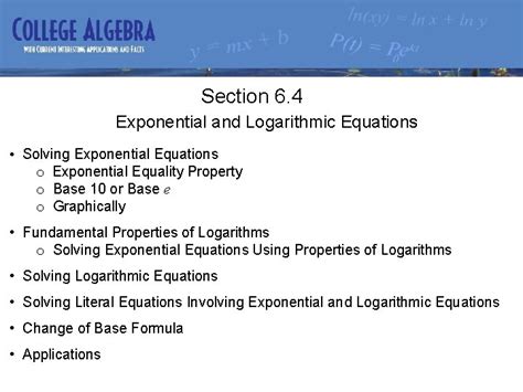 Chapter 6 Exponential And Logarithmic Functions And Applications