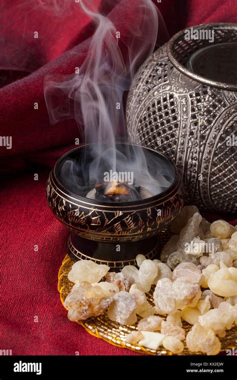 Frankincense Burning On A Hot Coal Frankincense Is An Aromatic Resin