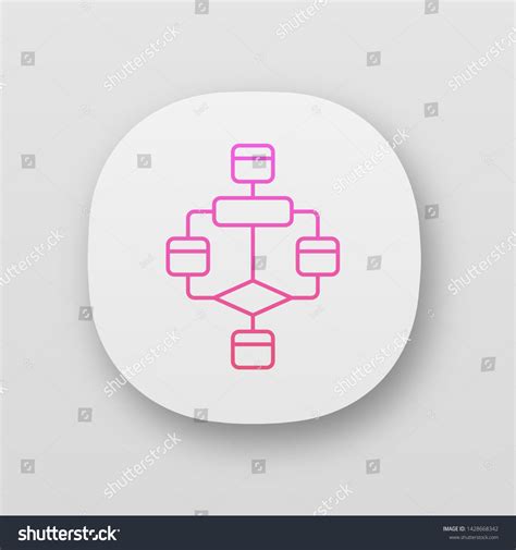 Vektor Stok Flowchart App Icon Diagram Visualization Process Tanpa Royalti 1428668342