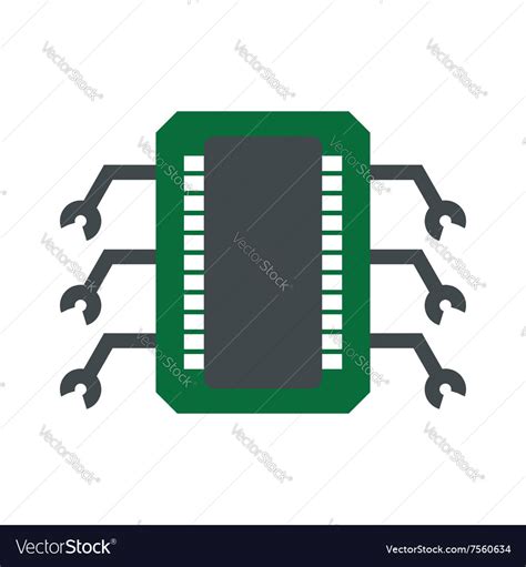 Microchip Flat Icon Royalty Free Vector Image VectorStock