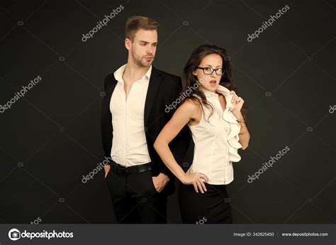 Harmless Flirtation Sexy Girl Engage In Flirtation With Businessman Sensual Woman Enjoy