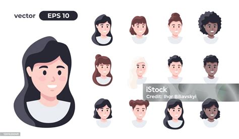 인간의 얼굴 세트입니다 남자 머리 컬렉션입니다 캐릭터 면 요소입니다 감정 웃고 비명을 지른다 귀여운 만화 사람들 간단한 만화 디자인입니다 심플한 디자인 플랫 스타일 벡터