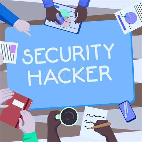 Hand Writing Sign Security Hacker Internet Concept Someone Who Explores Methods For Breaching