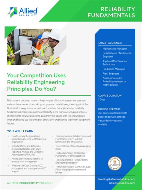 Upcoming Course Reliability Fundamentals Download Free Pdf Reliability Engineering Business