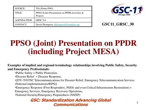 Ppt Ppso Joint Presentation On Ppdr Including Project Mesa Powerpoint Presentation Id