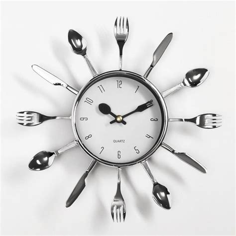 Часы настенные серия Кухня Вилки ложки поварешки плавный ход 25 х 25 см D 11 см