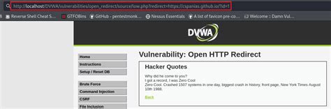 Dvwa Open Redirect Pentest Journeys