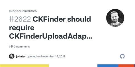 Ckfinder Should Require Ckfinderuploadadapter Plugin · Issue 2622