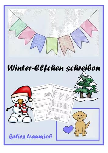 Ein Winter Elfchen Schreiben Unterrichtsmaterial Im Fach Deutsch