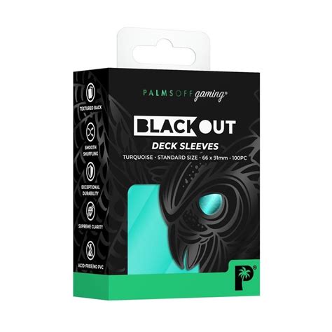 Palms Off Standard 100pc Blackout Deck Sleeves Turquoise Big W
