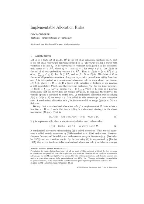 pdf implementable allocation rules