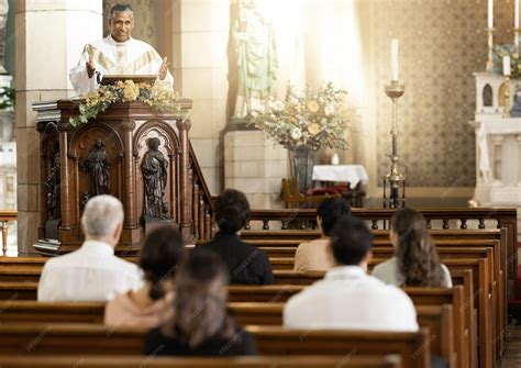 Premium Photo Priest Pastor And Spiritual Man In Church Sermon Prayer