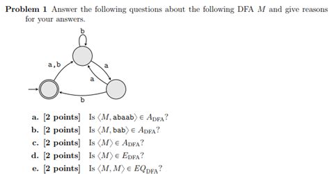 Solved Problem Answer The Following Questions About The Chegg Com
