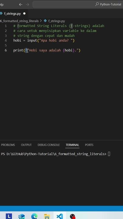 Apa Itu F Strings Dreaviam Coding Programming Python Youtube