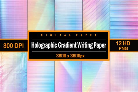 Holographic Gradient Writing Paper Graphic By Creativedesigner
