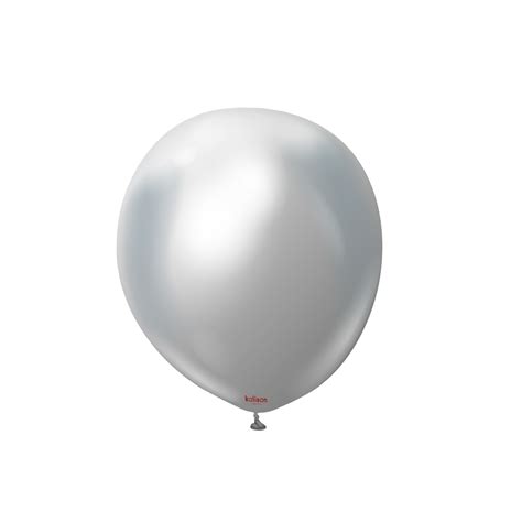 5 Inch Kalisan Silver Mirror Chrome Latex Balloons 50 Pc Bag