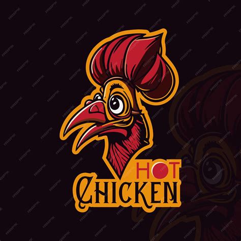 치킨 마스코트 로고 ⁇ 터 스파이스 치킨 프리미엄 벡터