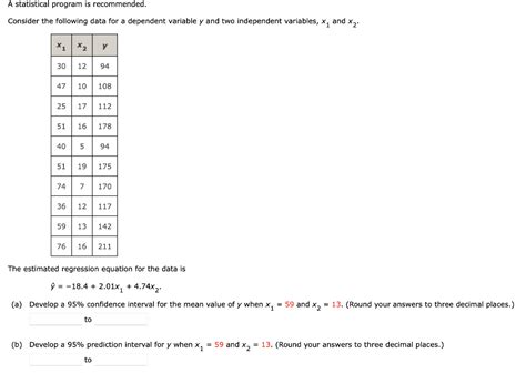 solved a statistical program is recommended consider the