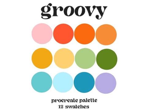 Groovy Procreate Palette Instant Digital Download Etsy Pantone