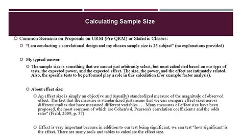 Calculating Sample Size Cohens Tables And Gpower A
