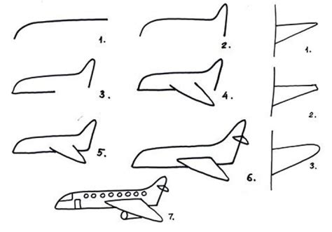 Покажи как нарисовать самолет