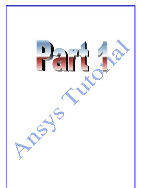 Ansys Tutorial Pdf Finite Element Method Graphical User Interfaces