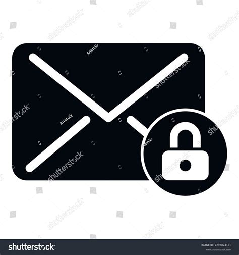 Secured Mail Icon Simple Vector Cipher Stock Vector Royalty Free