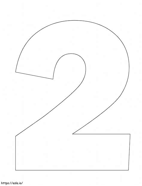 Big Number 2 Coloring Page