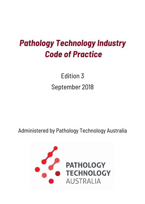 PDF Pathology Technology Industry Code Of Practice Pathology Technology Australia Edition