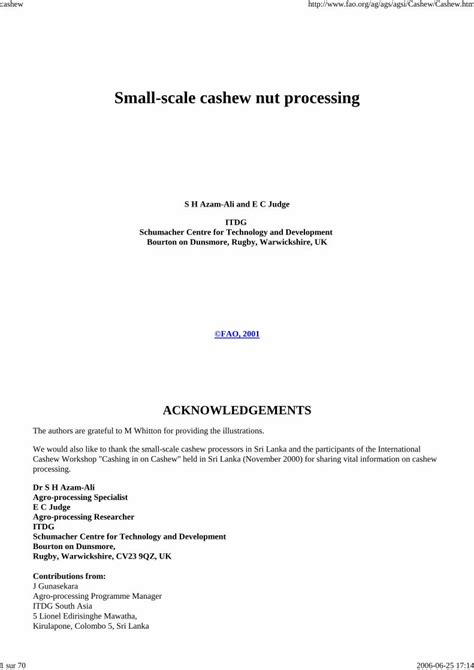 Pdf Small Scale Cashew Nut Processing Dokumentips