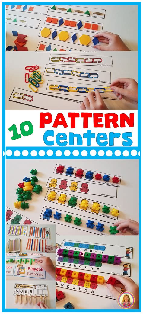 Kindergarten Pattern Centers Preschool Pattern Activities Teaching