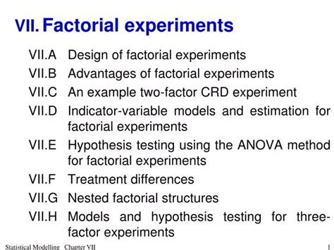 Ppt Vii Factorial Experiments Powerpoint Presentation Free Download