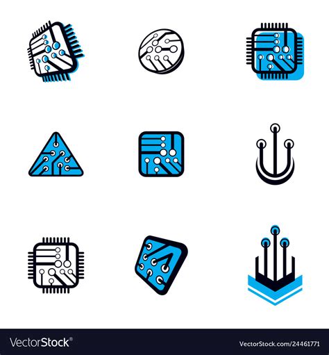 Technology Communication Cybernetic Elements Vector Image