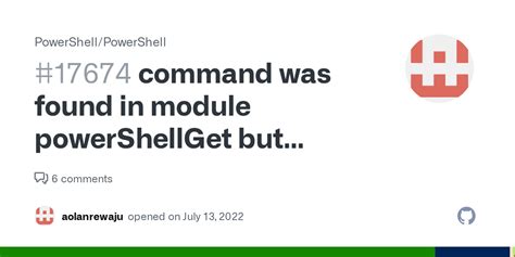 command was found in module powershellget but module could not be