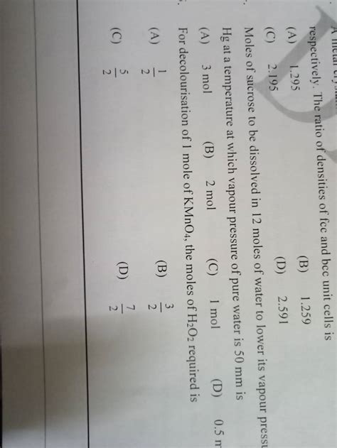 The Ratio Of Densities Of Fcc And Bcc Unit Cells Is Filo