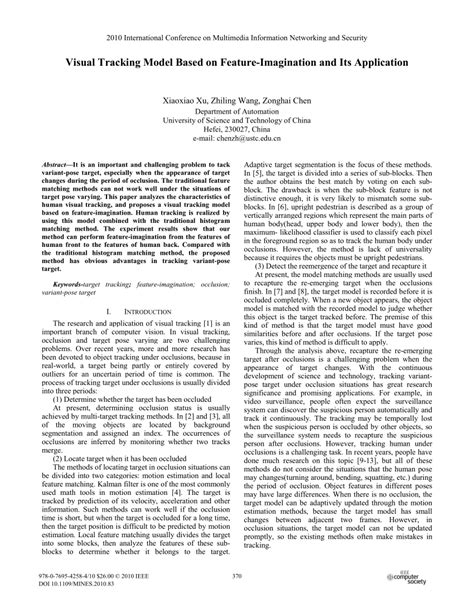 PDF Visual Tracking Model Based On Feature Imagination And Its Application