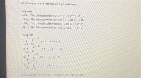 Solved Regions A R1 The Triangle With Vertices
