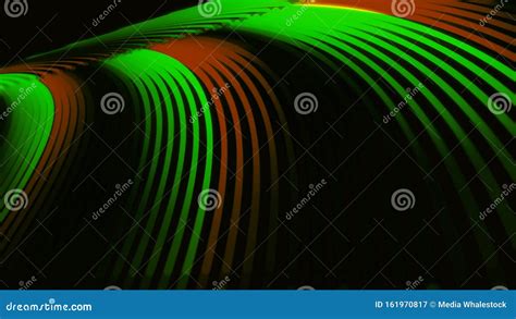 Abstract 3d Rainbow Shaped Elegant Lines Moving Fast On Black Background Seamless Loop