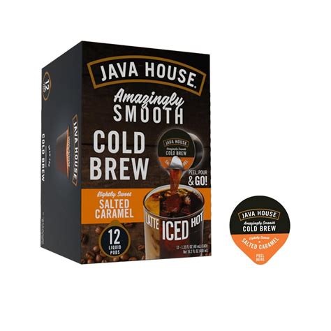 Java House Cold Brew Coffee Salted Caramel Lightly Sweet Medium Roast Coffee Concentrate Liquid