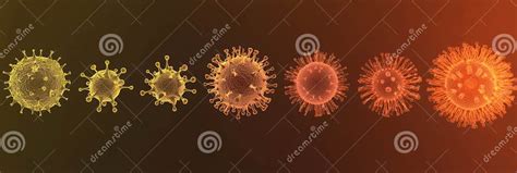 Progression Of Virus Forms Illustrating Development From Basic Structure To Complex