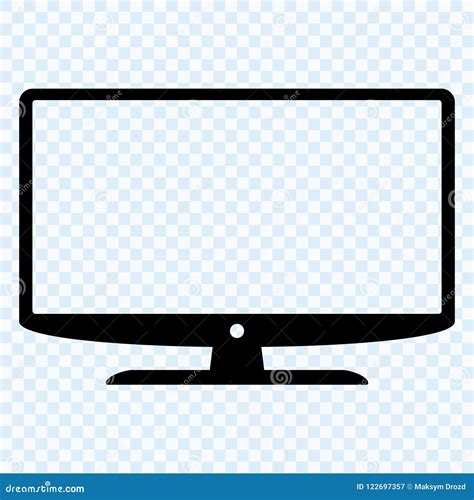 Monitor Icon Silky Smart Flat Round Buton Set Illustration Cartoon