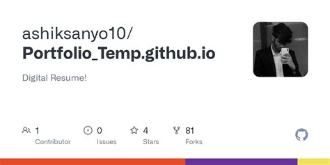 github ashiksanyo10 portfolio digital resume