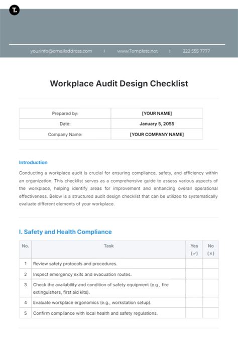 free audit checklist templates editable and printable