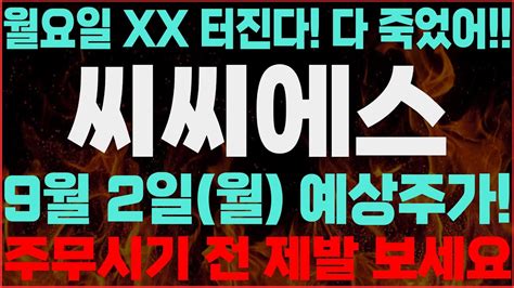 씨씨에스 월예상주가 D 2 보너스 터진다 주무시기 전 필수시청 씨씨에스주가전망 씨씨에스 씨씨에스전망 씨씨