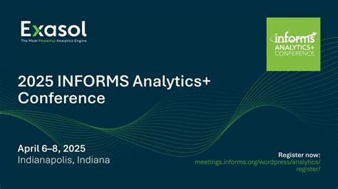 informs dataanalytics ai ml datascience advancedanalytics exasol