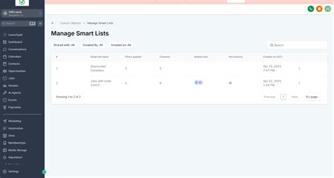 How To Create Smart Lists For Custom Objects Highlevel Support Portal