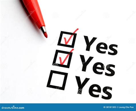 Checkbox For Yes Stock Image Image Of Correct Agree 38181305